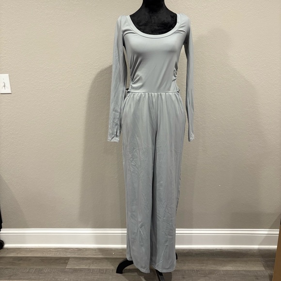 HALARA | Pants & Jumpsuits | Halara Gray Long Sleeve Jumpsuit | Poshmark